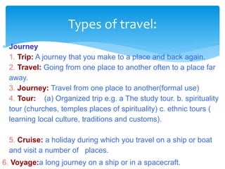 Vocabulary in tourism | PPTX