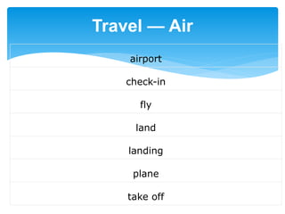 Vocabulary in tourism | PPTX