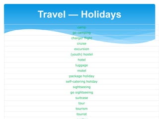 Vocabulary in tourism | PPTX