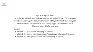 VOCABULARY (IRREGULAR VERBS) untuk belajar Bahasa | PDF