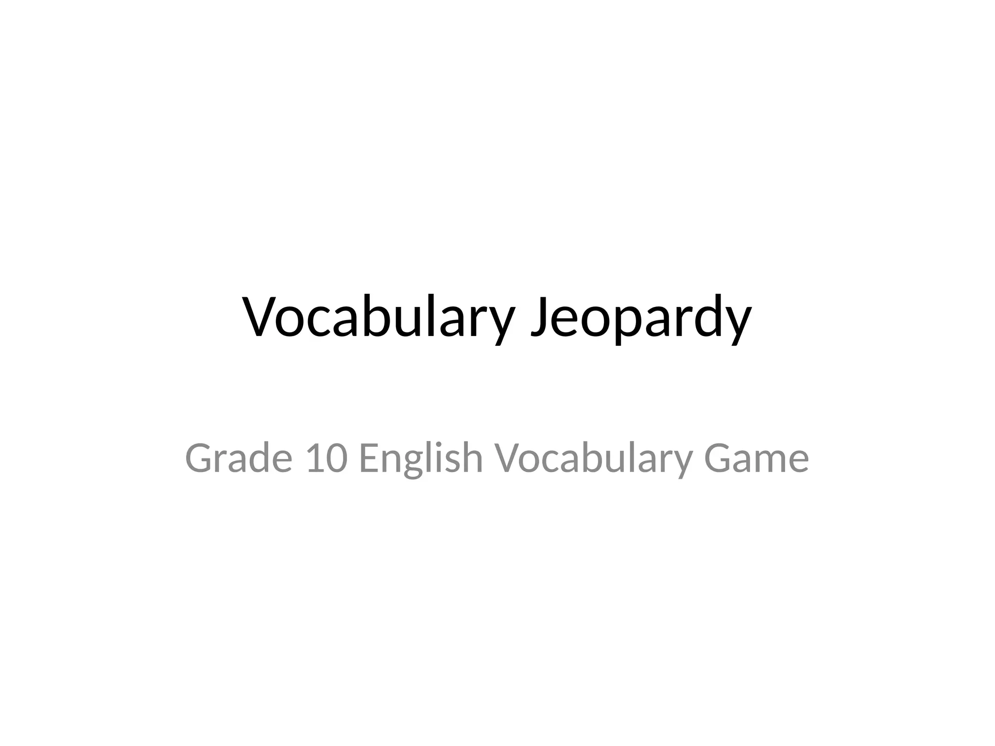 Vocabulary_Jeopardy_Game An interactive game | PPTX