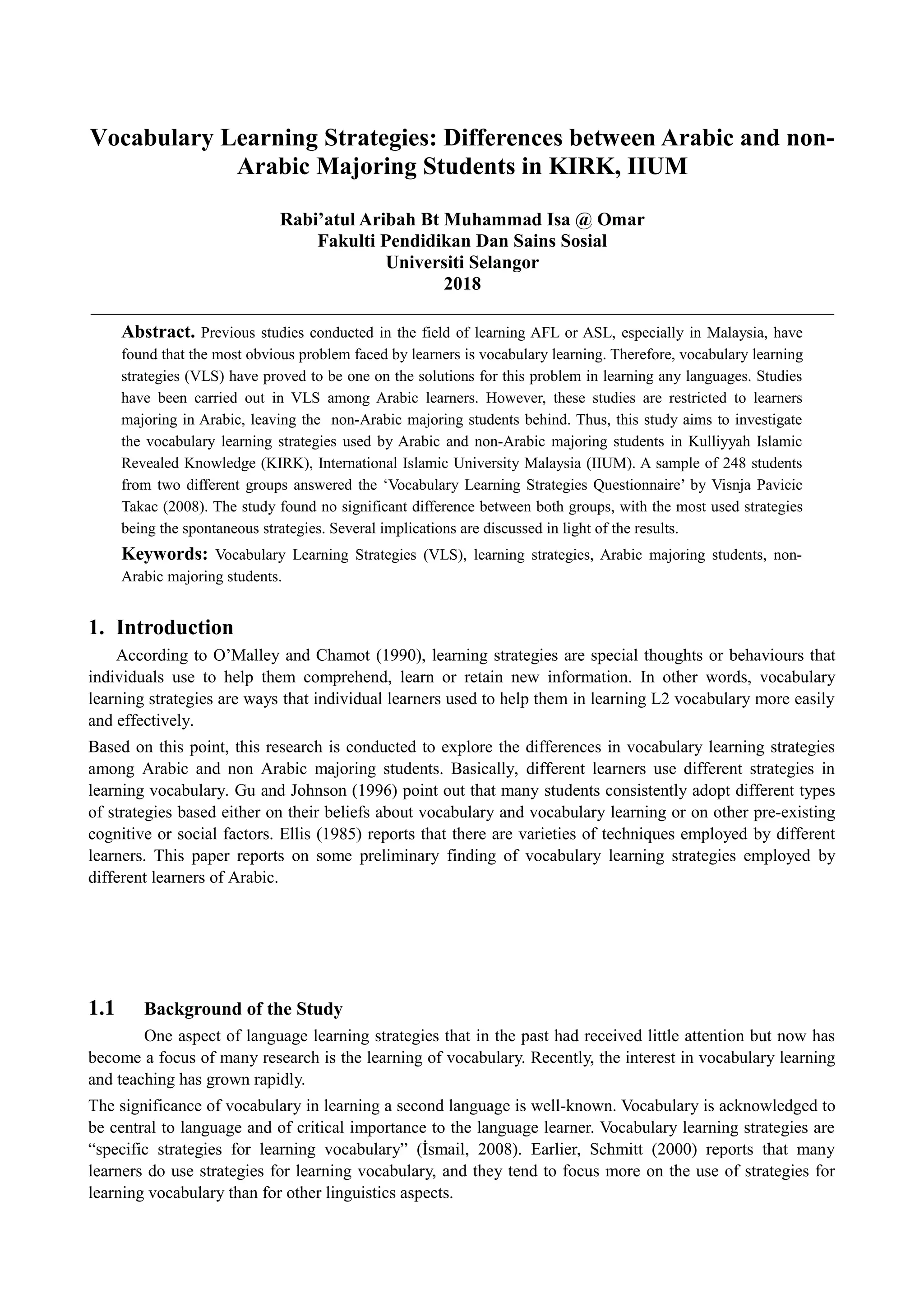 Vocabulary learning strategies | PDF