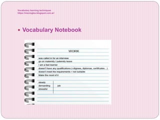 Vocabulary learning techniques | PPTX