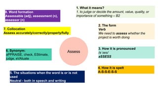 Vocabulary lesson 1_Academic word list 1 | PPTX