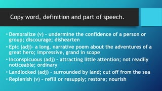 Vocabulary lesson 1 word list (1) | PPT