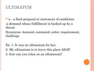 vocabulary lesson 18.pptxkljljkljkljkljkl | PPT