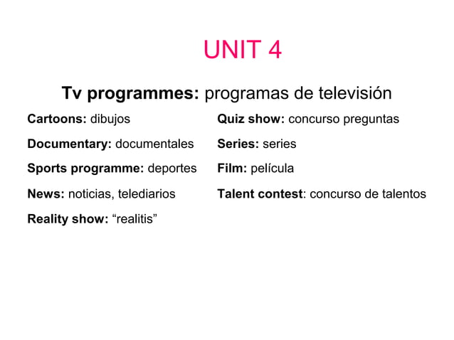 Vocabulary 6th grade Unit 4 lesson 2 | PPT | Television | Entertainment