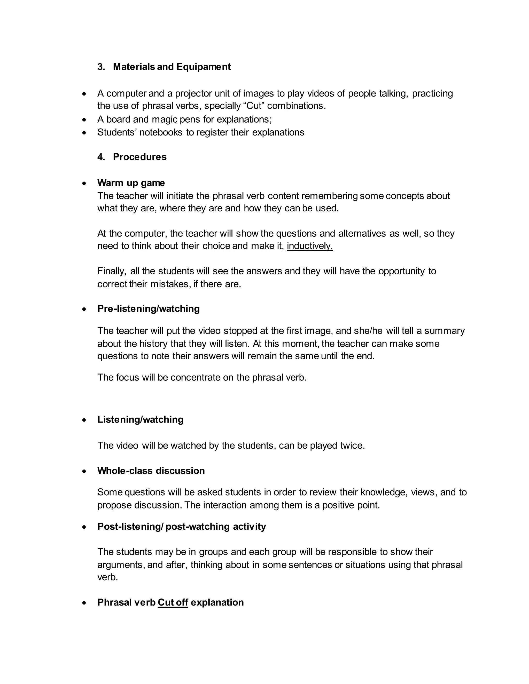 Vocabulary lesson plan | DOCX