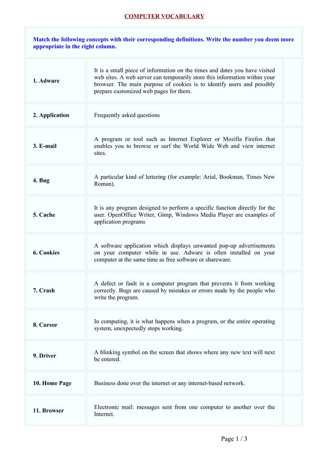 Vocabulary link: Computer Science | PDF