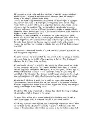 Clay Vocabulary list (ceramics, pottery) | DOC