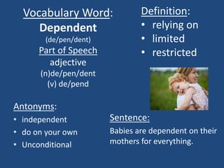 Vocabulary list 1 | PPT