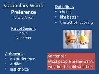 Vocabulary list 1 | PPTX