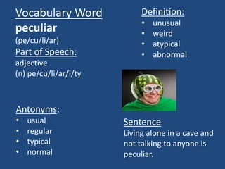 Vocabulary list 1 | PPT