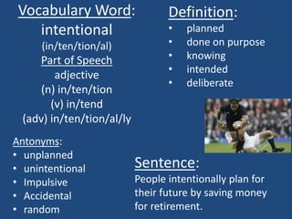Vocabulary list 10 | PPTX
