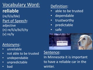 Vocabulary list 12 | PPTX