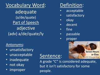Vocabulary list 15 | PPT