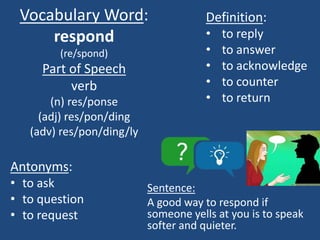 Vocabulary list 16 | PPT