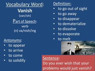 Vocabulary list 16 | PPT