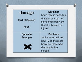 Vocabulary list 2 | PPTX