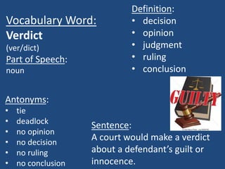 Vocabulary list 22 | PPT