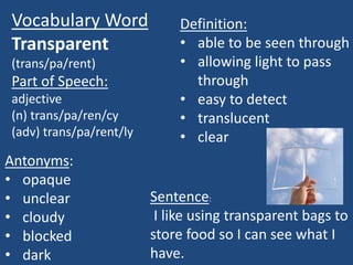 Vocabulary list 24 | PPTX