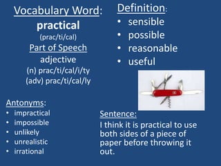 Vocabulary list 28 | PPTX