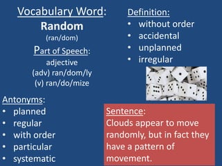 Vocabulary list 28 | PPTX