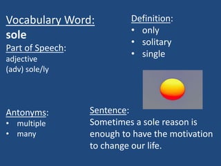 Vocabulary list 28 | PPT