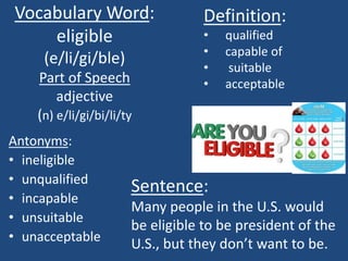 Vocabulary list 30, new | PPTX
