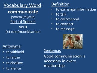 Vocabulary list 33 | PPT