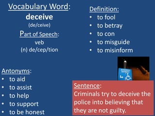 Vocabulary list 33 | PPT