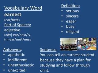Vocabulary list 33 | PPT