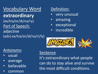 Vocabulary list 35 | PPT