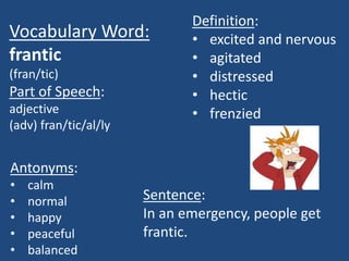 Vocabulary list 35 | PPT