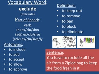 Vocabulary list 39 | PPTX