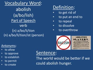 Vocabulary list 43 | PPT