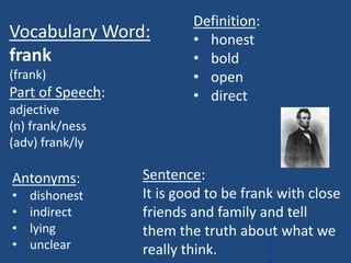 Vocabulary list 47 | PPT