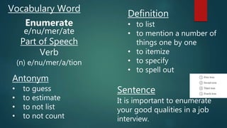 Vocabulary list 53 | PPTX