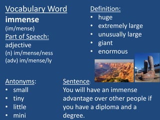 Vocabulary list 57 pptx | PPTX