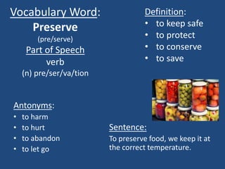 Vocabulary list 6 | PPT