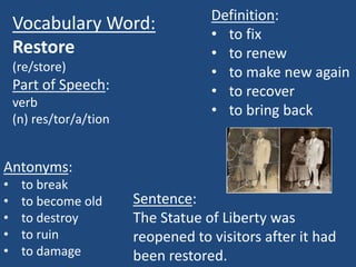 Vocabulary list 6 | PPT