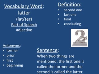 Vocabulary list 60 | PPTX