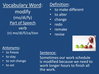 Vocabulary list 60 | PPTX