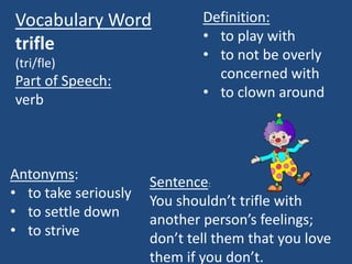 Vocabulary list 60 | PPTX