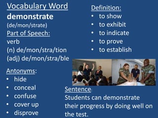Vocabulary list 7 | PPT