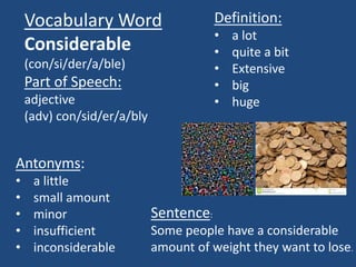 Vocabulary list 9 | PPT