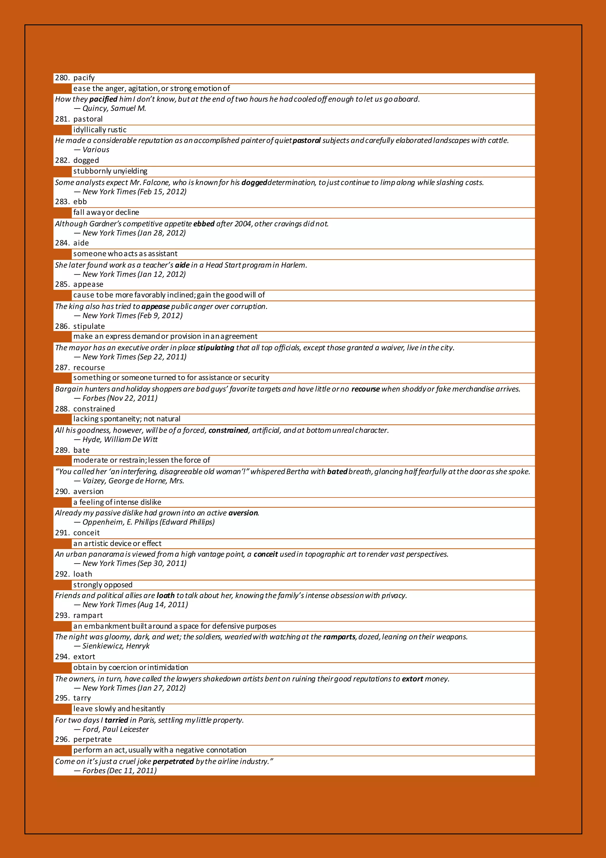 Vocabulary (list of 1001 words) | DOCX