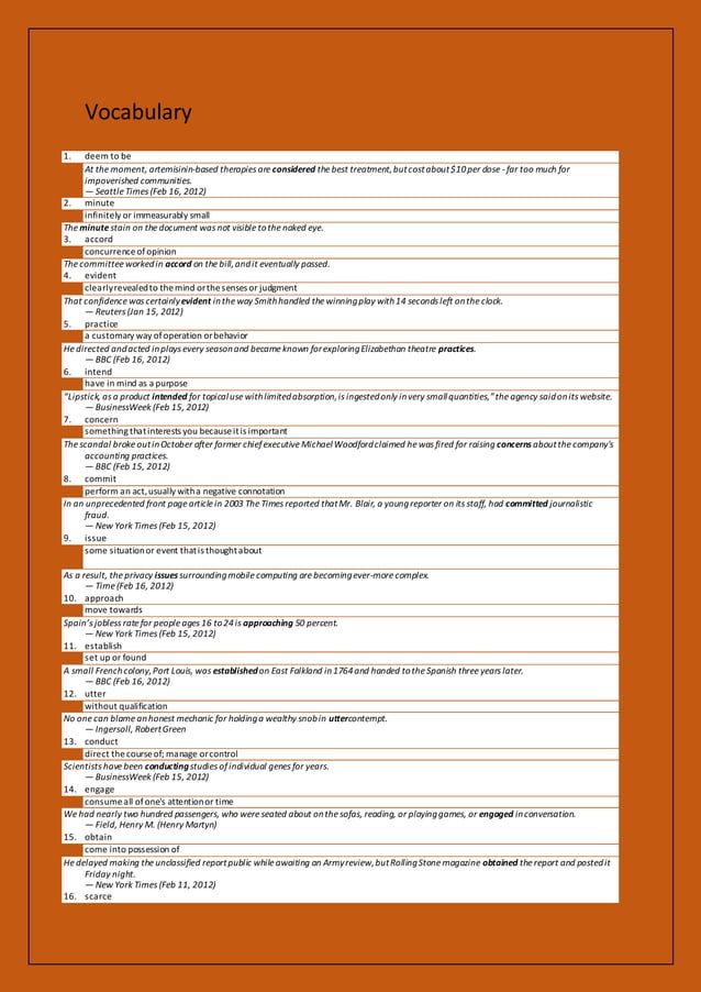 Vocabulary (list of 1001 words) | DOCX