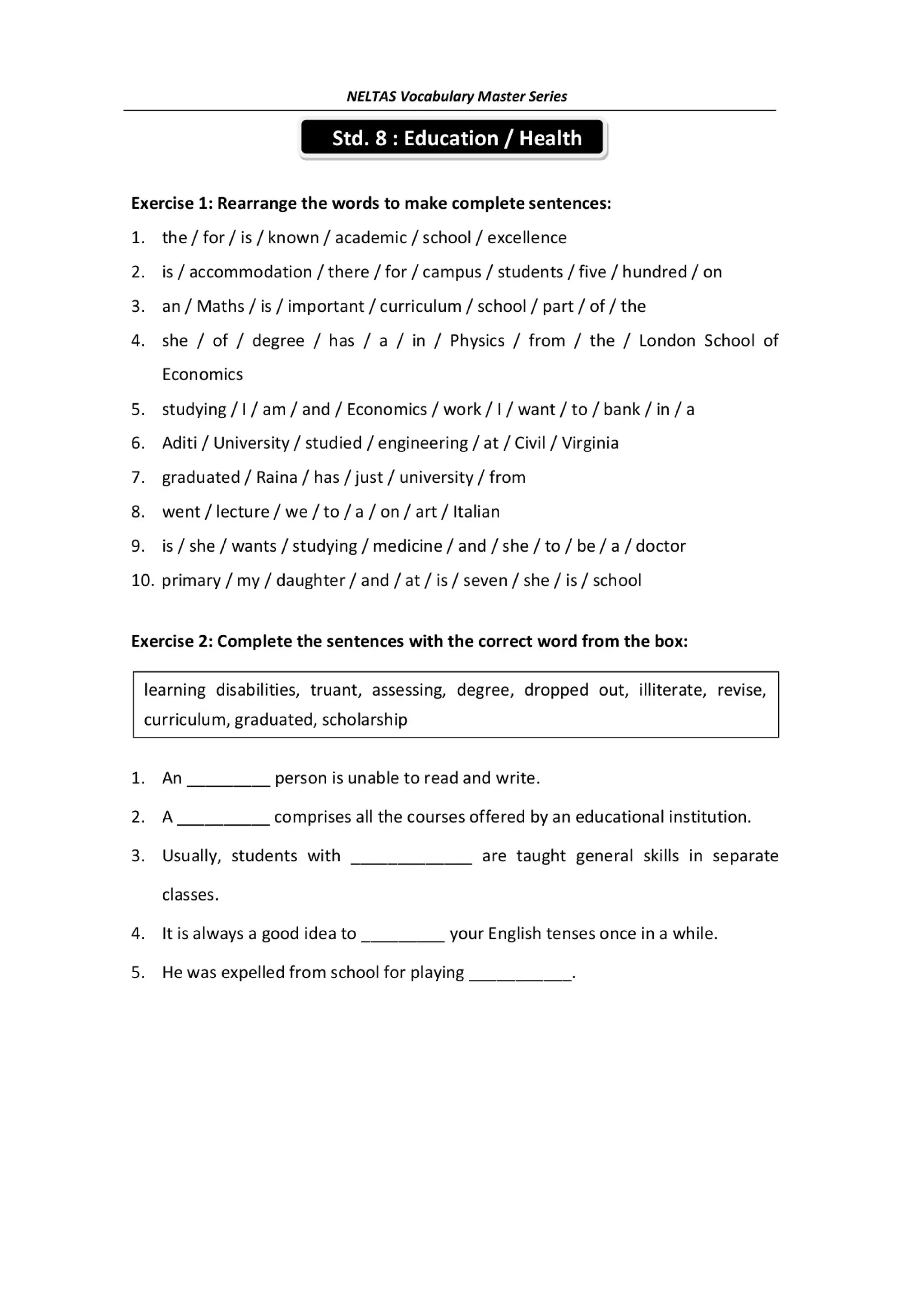 Vocabulary master sample book 3 | PDF