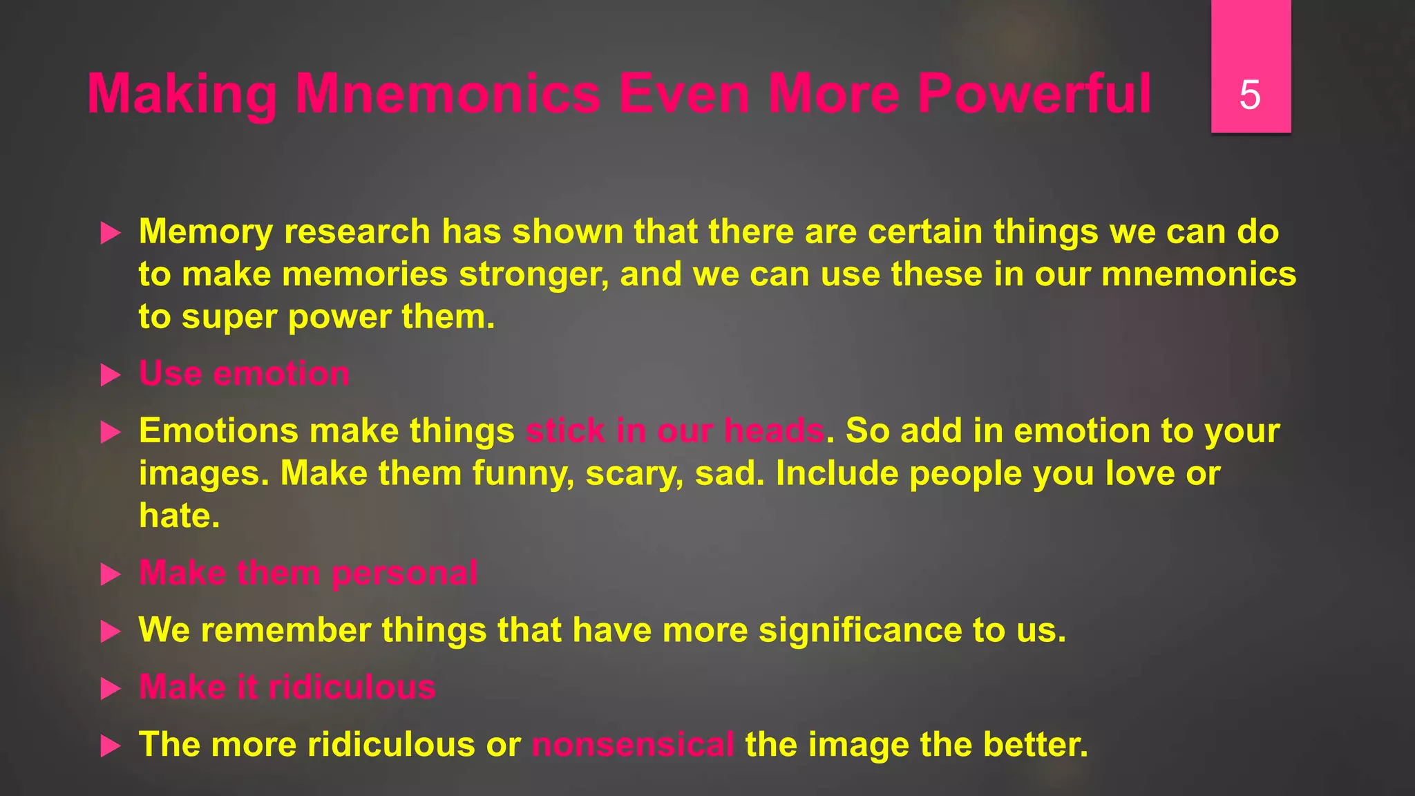 Vocabulary mnemonics | PPT